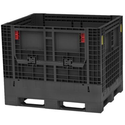 Collapsible Bulk Box (2 Gates) 48 x 40 x 39", Black BC4840392010000 ...