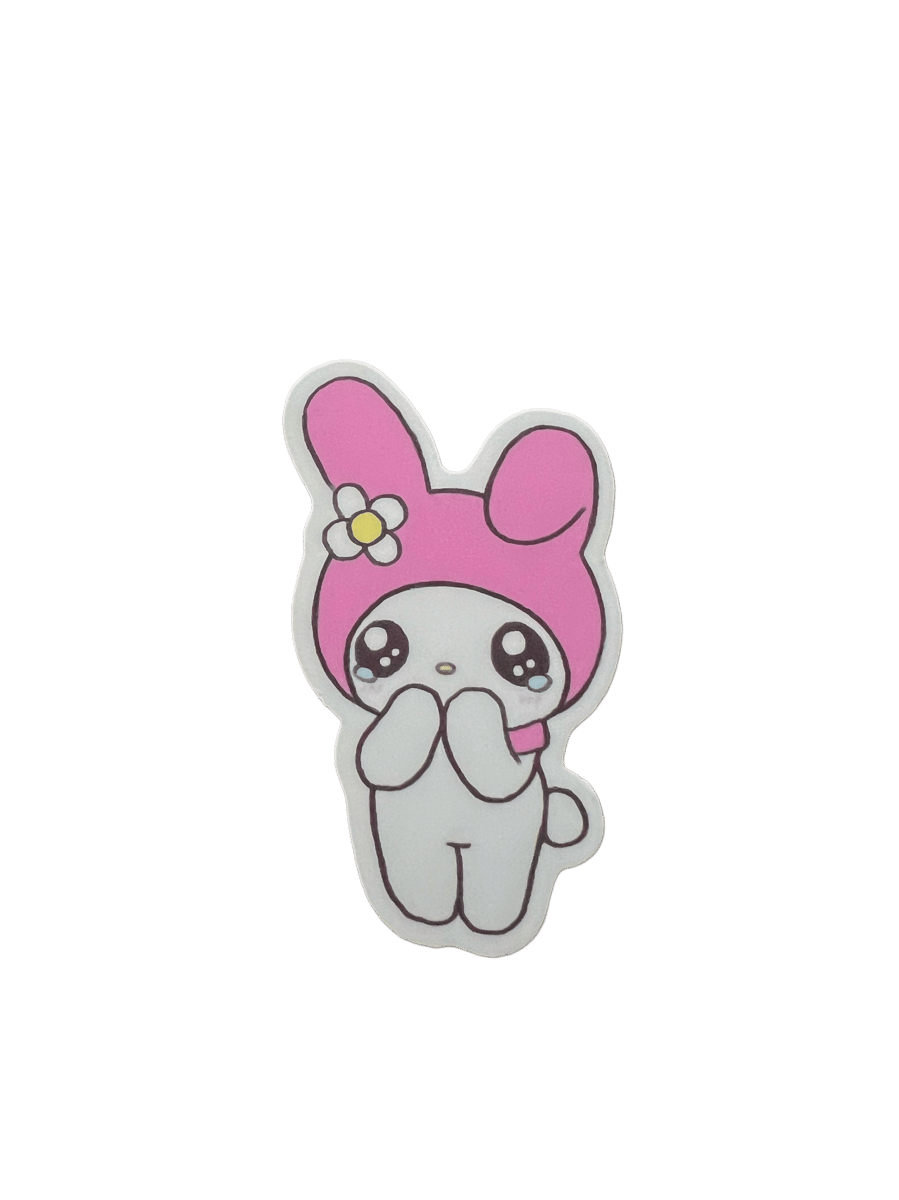 crying my melody sticker | memetrepeneur