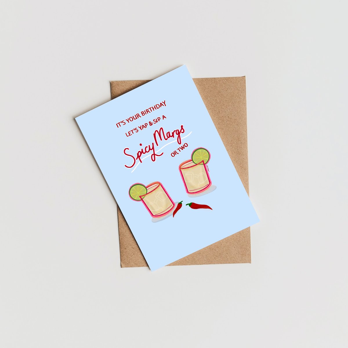 Let's Yap & Sip A Spicy Margs Card | Poppy Illustrates