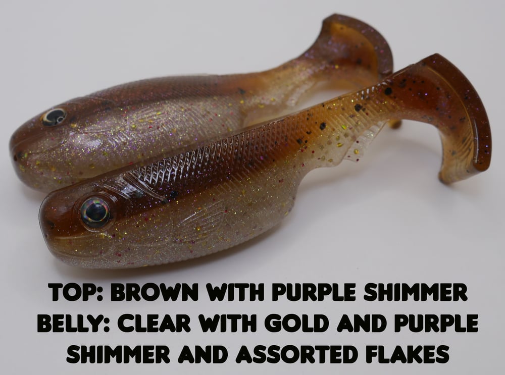 3.5" Epic Pud Swimbait (Split Belly) (2 Pack) Brown Top Clear Belly ...