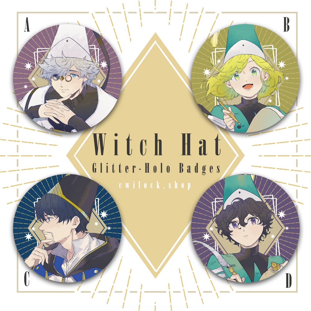 Witch Hat Holo-Glitter Badge | cwilock