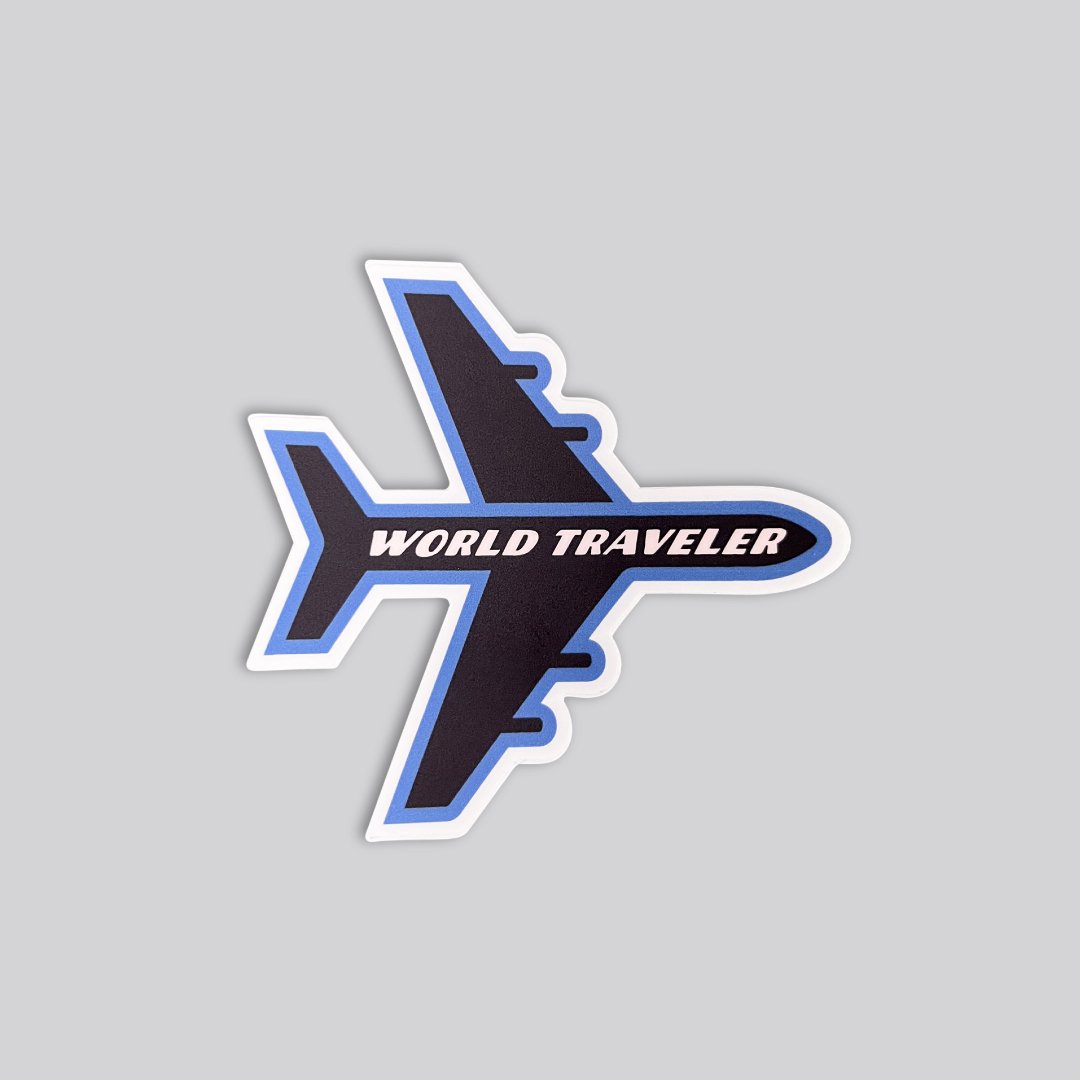 IdeaStorm Studio Store — World Traveler Plane Sticker Black