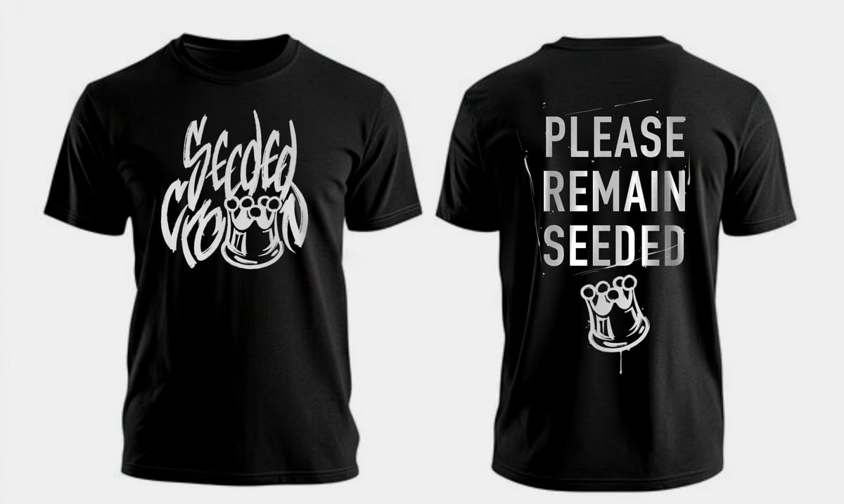 Seeded Crown - Please remain seeded T shirt | Strange Invaders merchandise