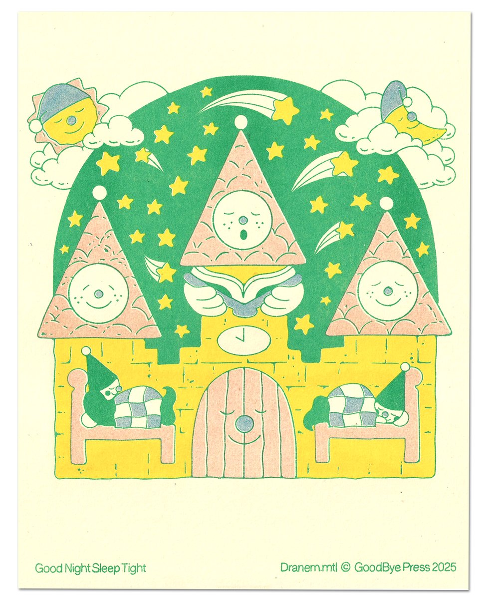 Sleep Tight Riso Poster by Gabriel Ménard | Goodbye Press