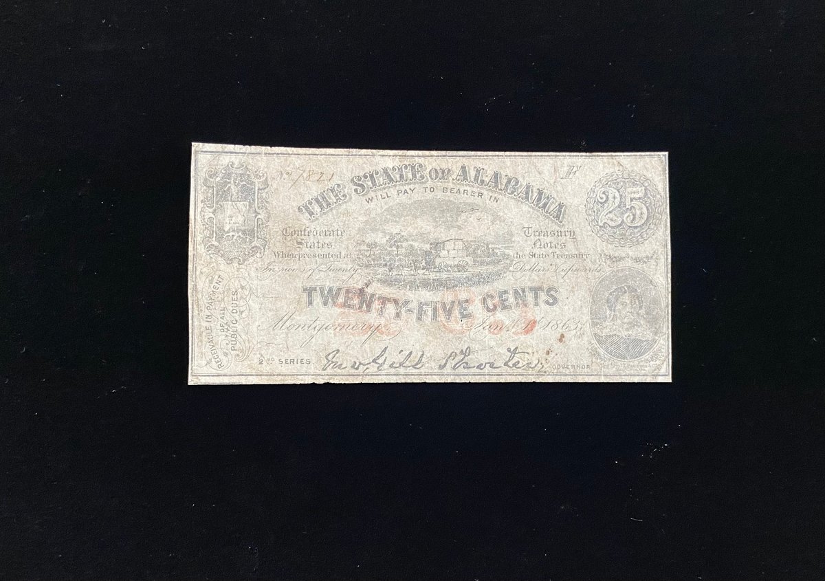 Confederate States of America (1863) 25-Cent Banknote Issued by the ...
