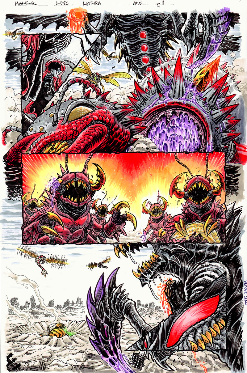 Mothra Comic Book Pages | Matt Frank Art