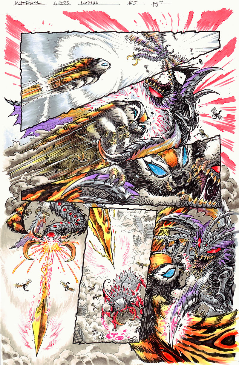 Mothra Comic Book Pages | Matt Frank Art