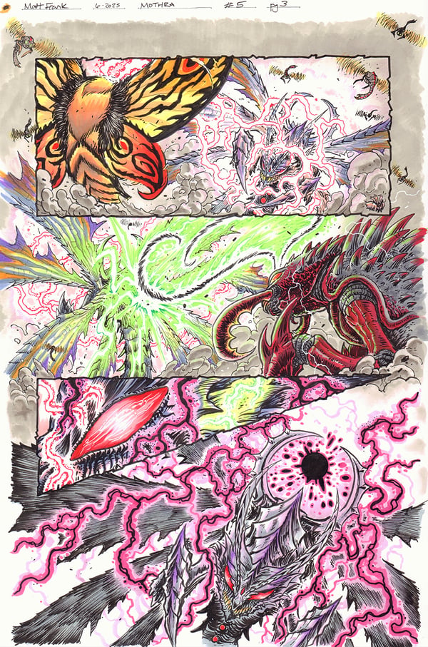 Mothra Comic Book Pages | Matt Frank Art