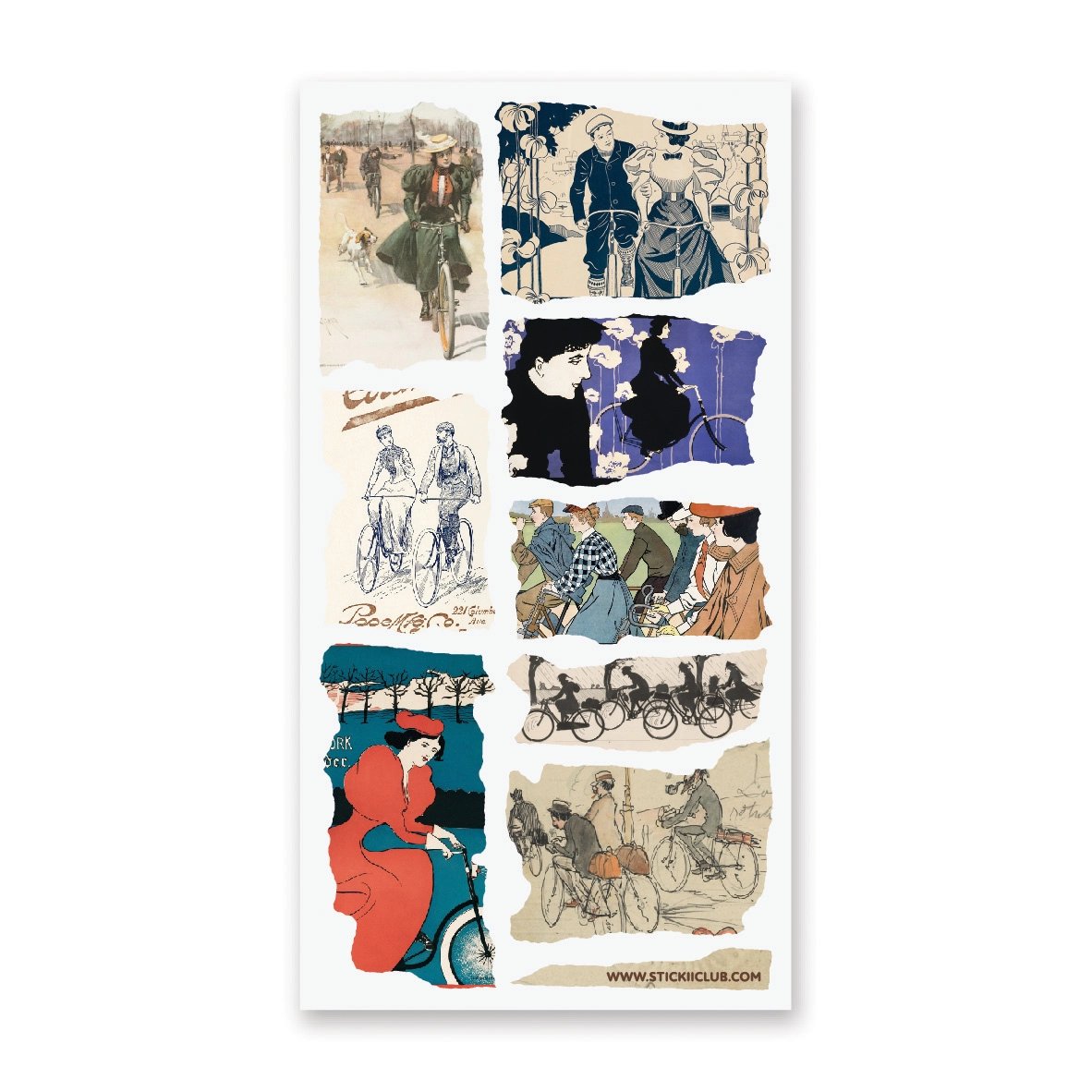 Vintage Cycling Collage Sticker Sheet | The Well-Appointed Desk Shop