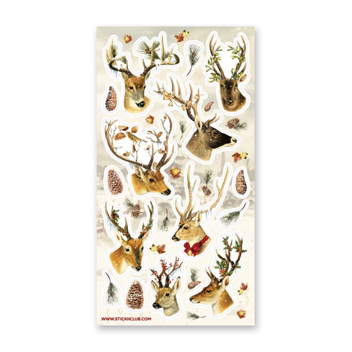 Snowy Winter Deer Sticker Sheet | The Well-Appointed Desk Shop
