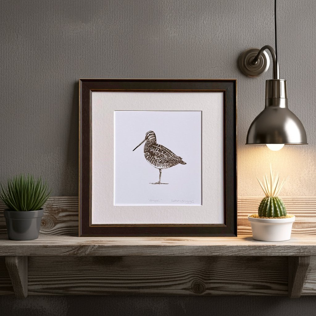 SNIPE ART PRINT | Helen Briggs Design- Bird Artwork and Nature Prints