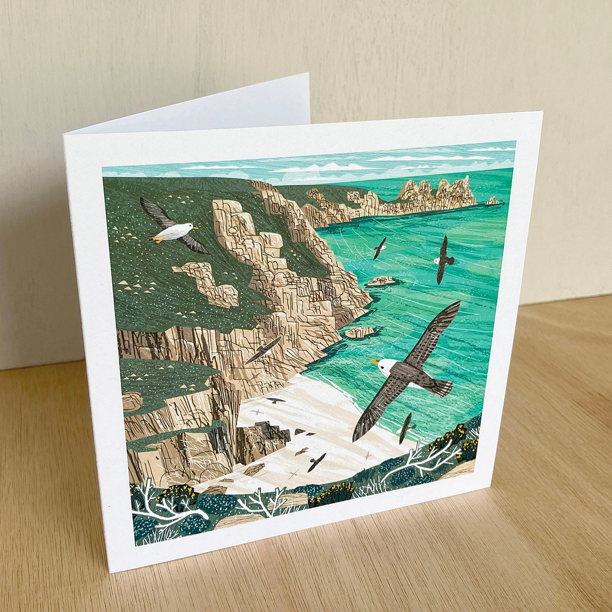 Percella Cove Fulmars Greeting Card | mattillustration