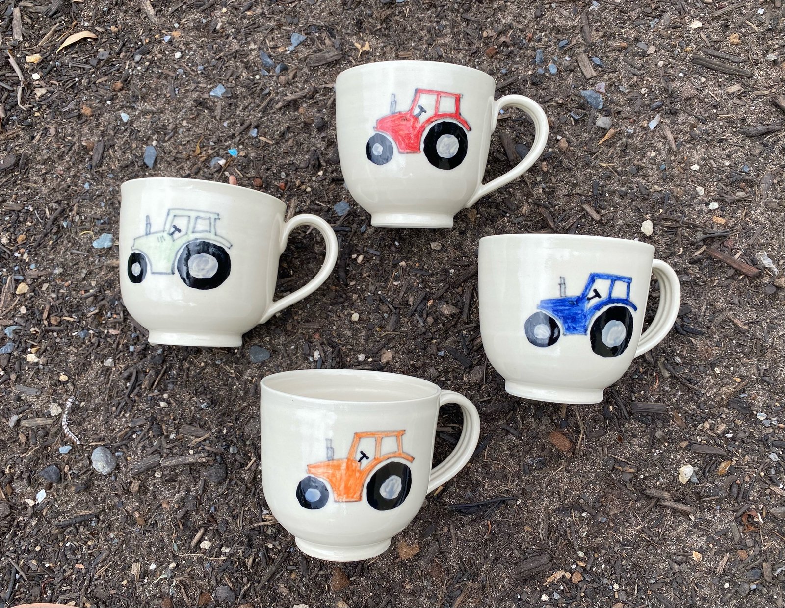 Tractor Decorated Stoneware Mug | Ebsworth Pots
