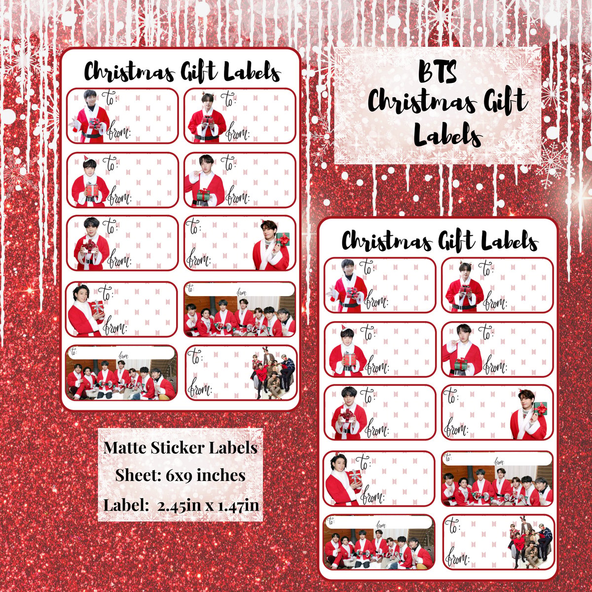 Handmade BTS Christmas Gift Labels | Created By VMarie
