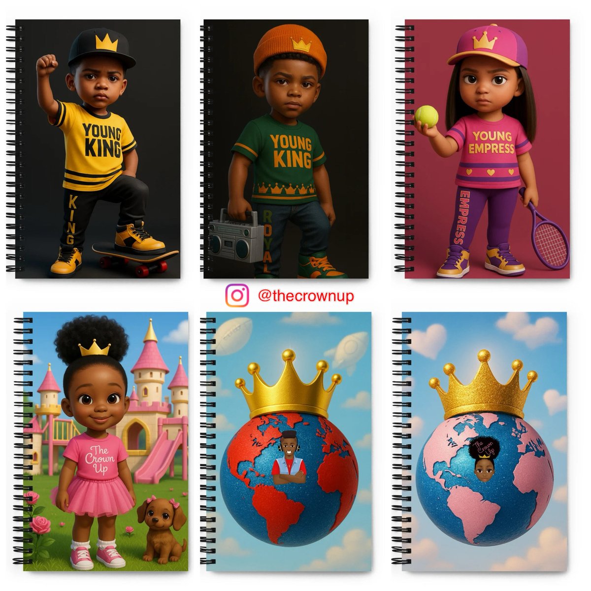 Kids Spiral Notebooks - 6 Designs | The Crown Up