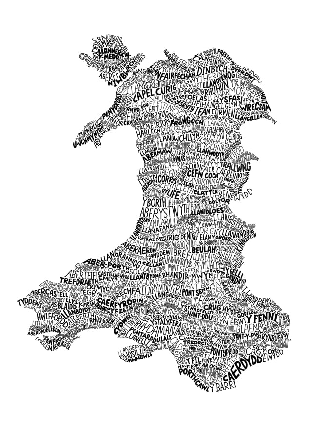 Cymru Map (black edition) | mrahayes