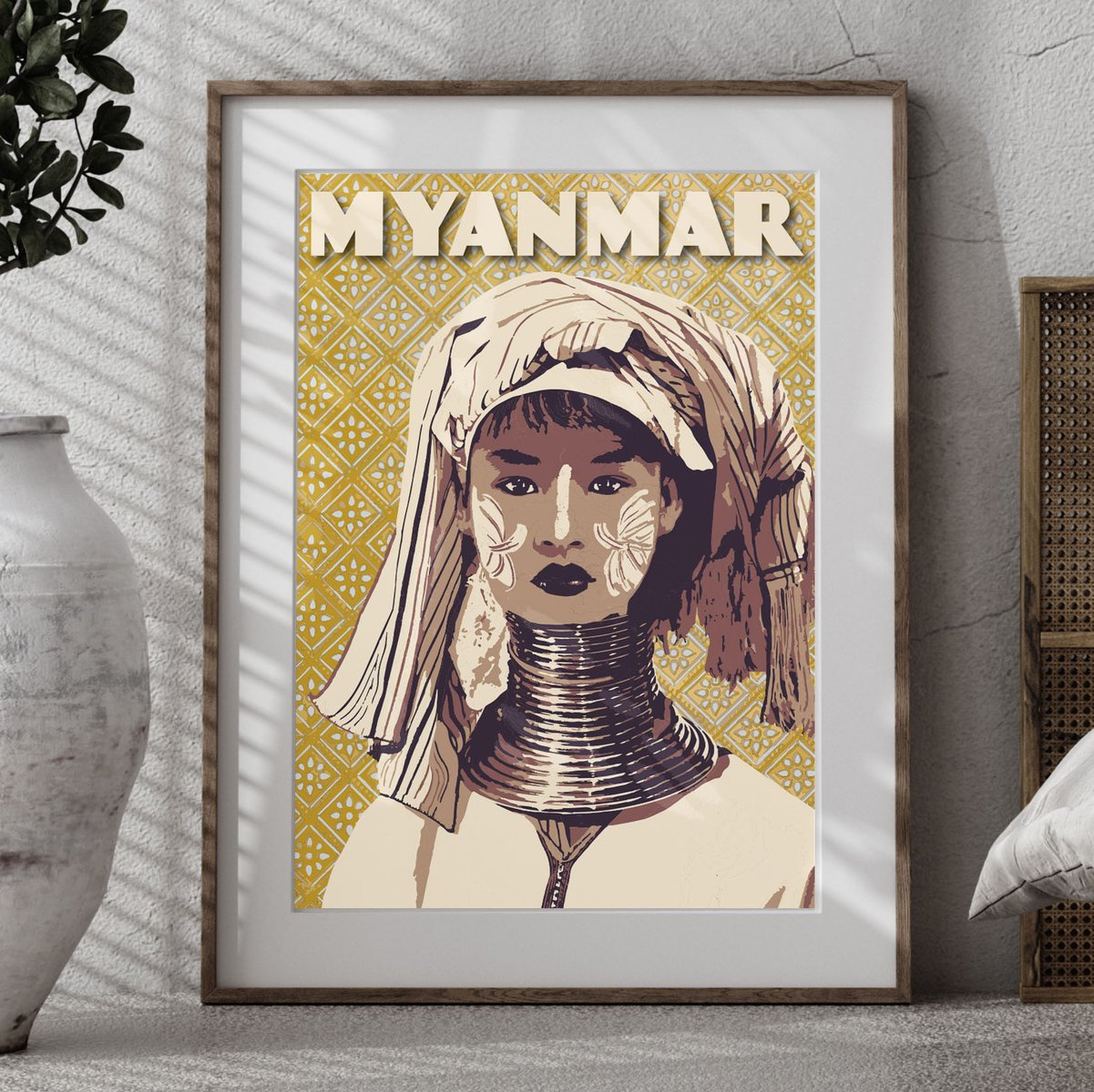 Vintage Souvenirs Myanmar - Posters, Maps & Magnets | Vintage Poster