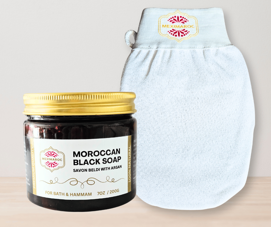 Hammam Kit - Moroccan Black soap and Kessa | meximaroc