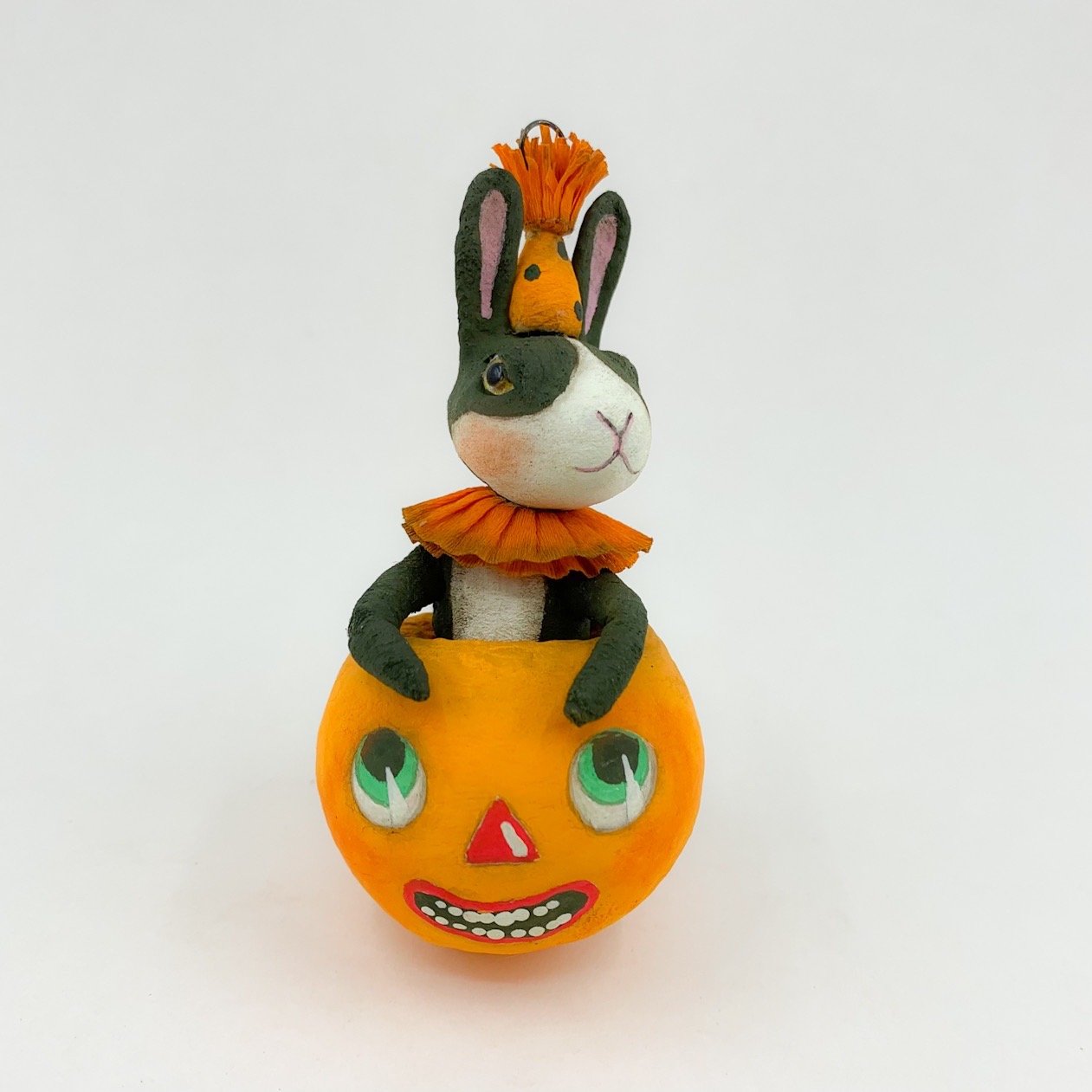 Vintage Inspired Dutch Rabbit in Jack O' Lantern | Spun Cotton Ornament Co.
