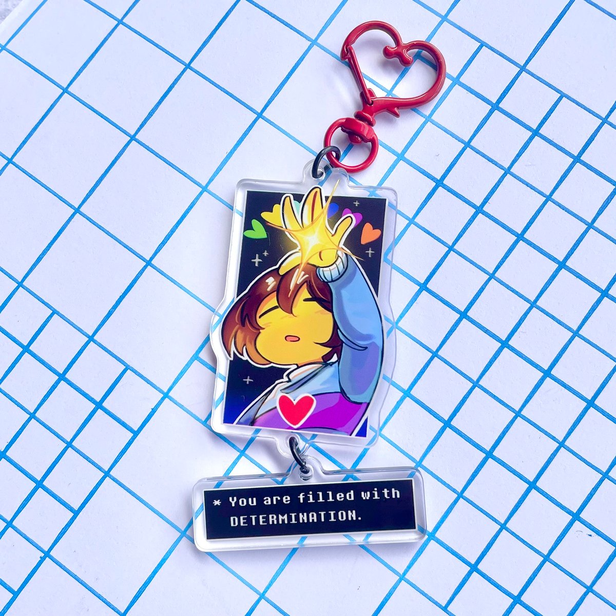 frisk undertale determination linking keychain | gooseinsoup