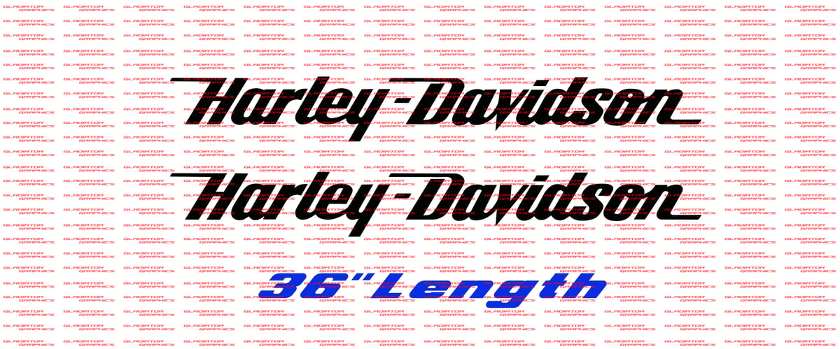 36" x 4 Harley Davidson Script Door Decals | Gladiator Graphics