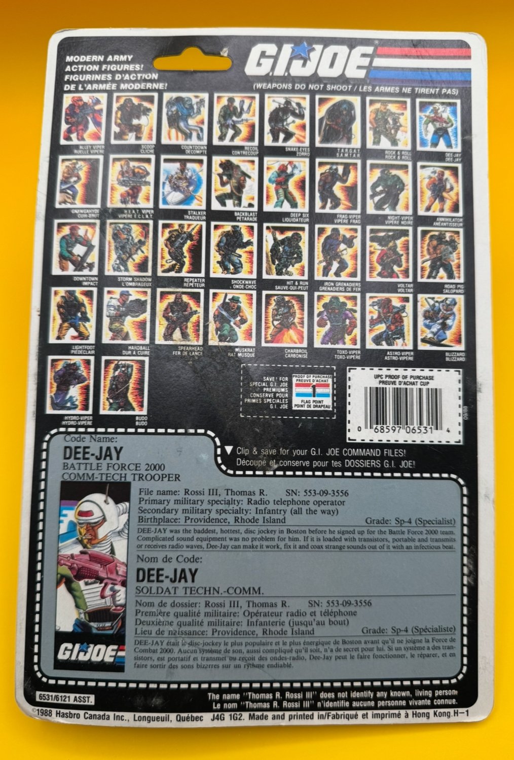 G.I. Joe Dee-Jay (Battle Force 2000) – 1989 - Hasbro Vintage ...