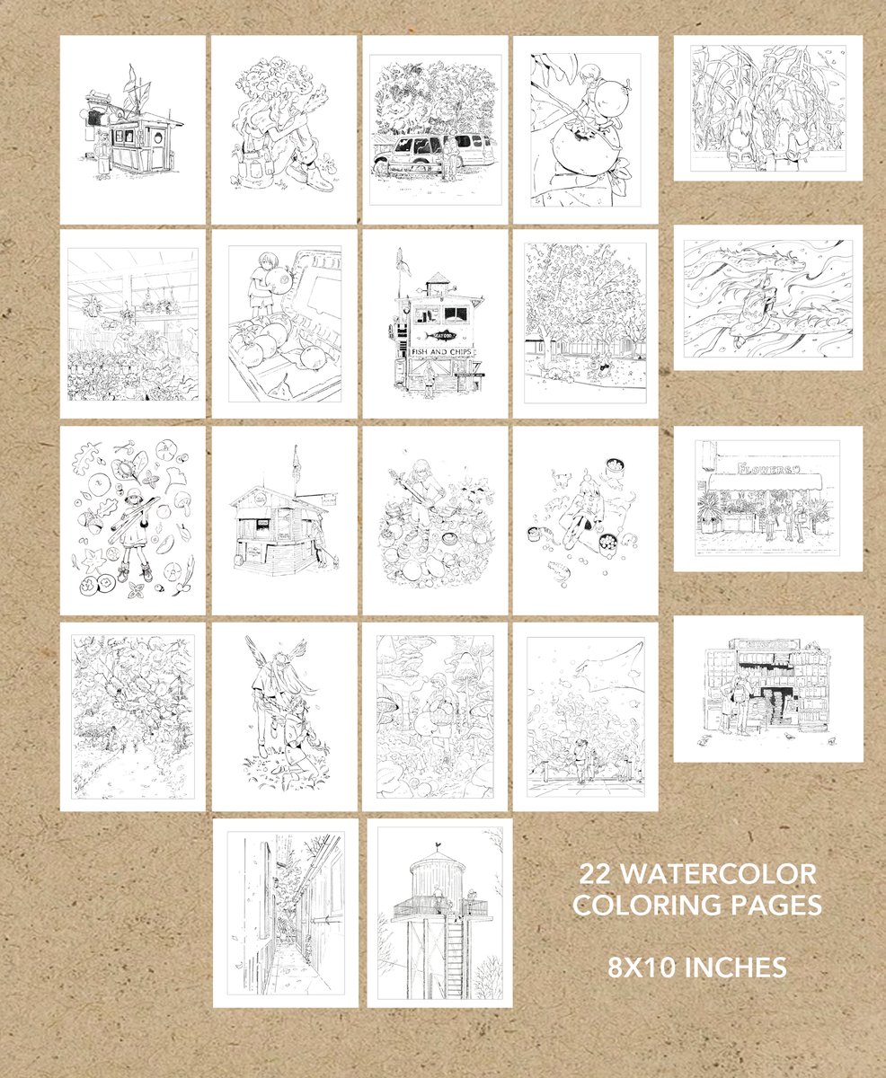 coloring pages watercolor