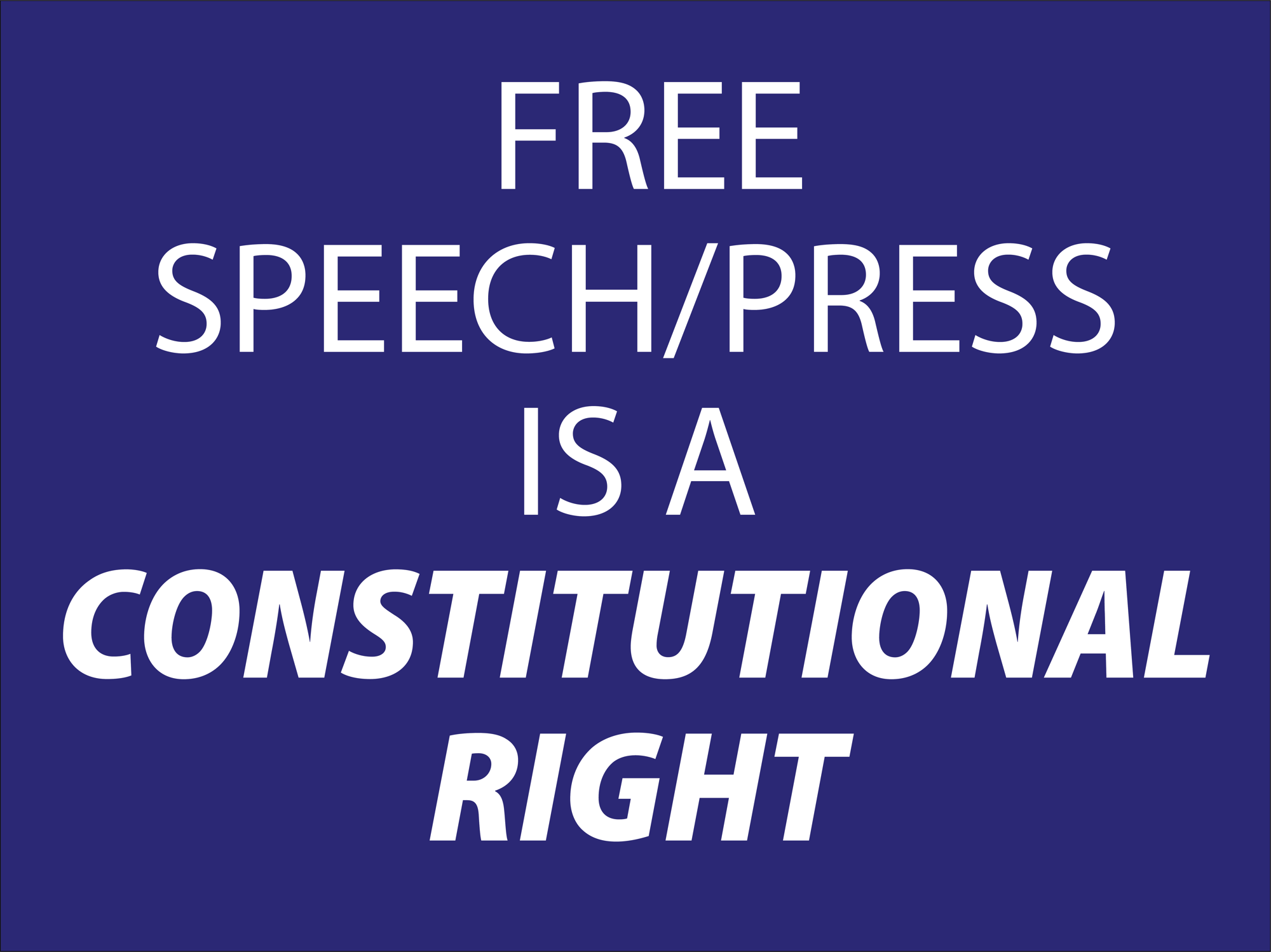 Free Speech/Press is a Constitutional Right 24" x 18" sign | Courage ...