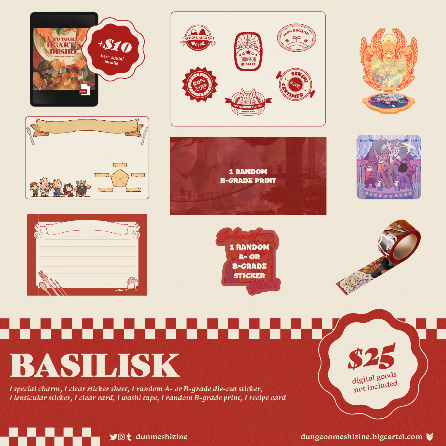 Basilisk Bundle | Dungeon Meshi Cookbook Zine
