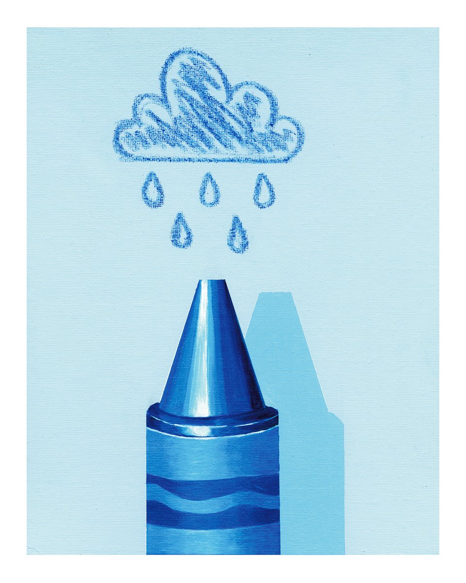 Blue Crayon Print | Amelia Prescott Art