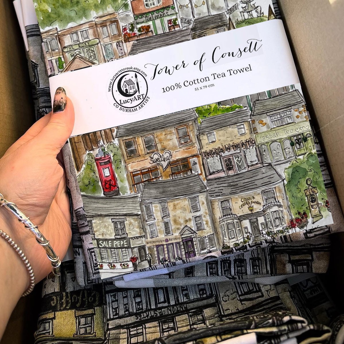 ‘Tower of Consett’ Tea Towel *LIMITED STOCK IN FOR XMAS* | LucyART