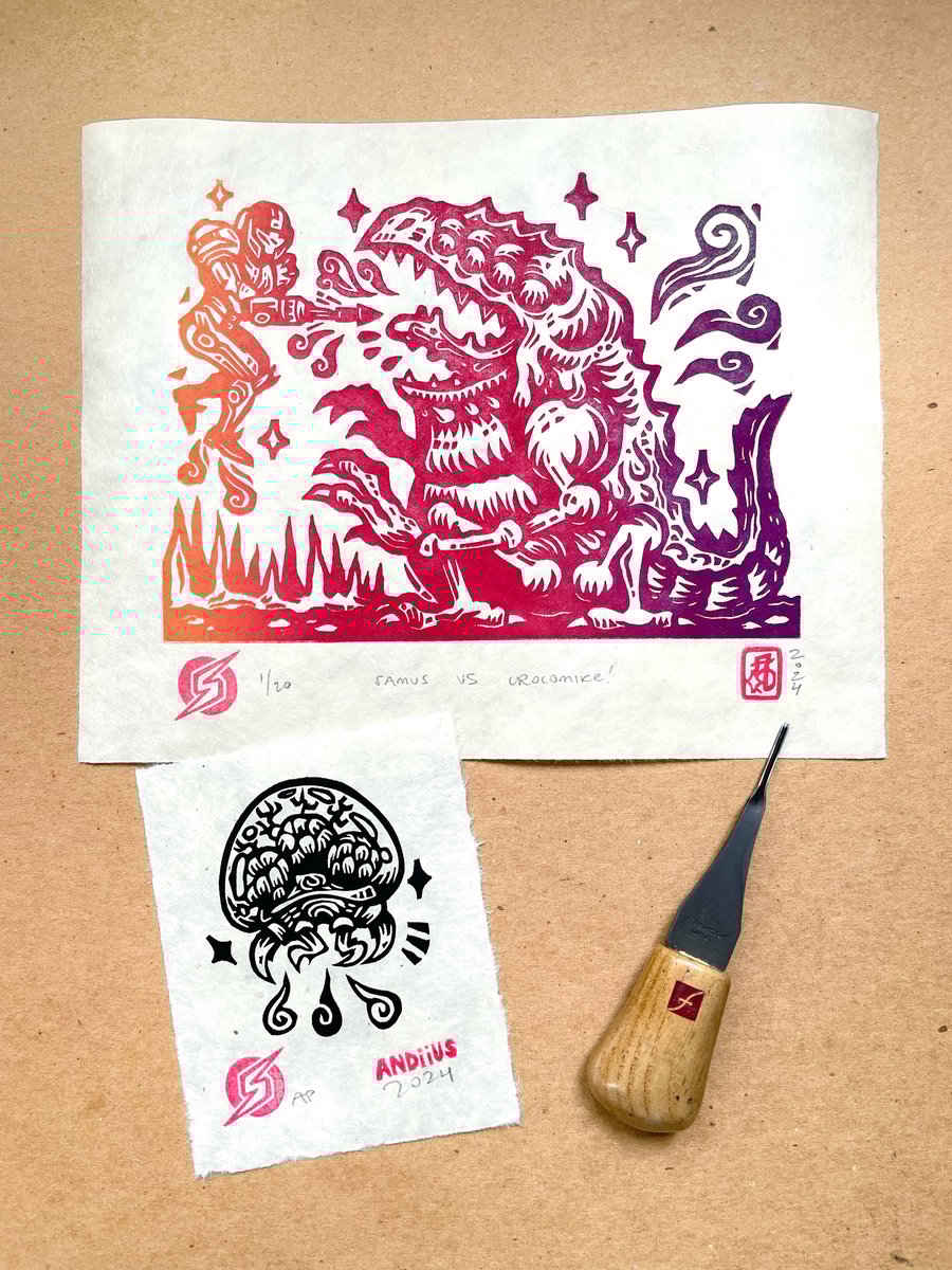 Samus VS Crocomire! Print | ANDIIUS