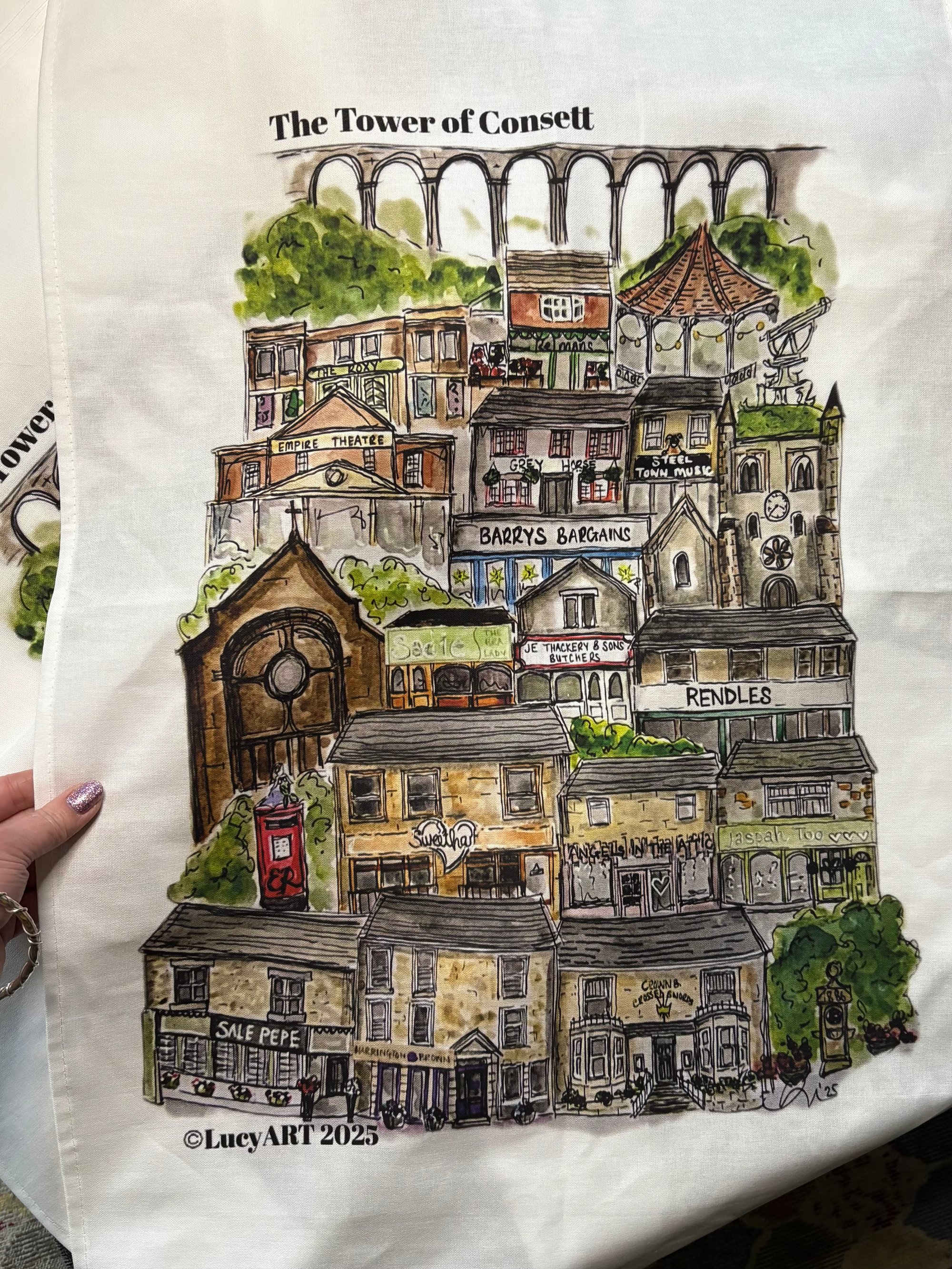 ‘Tower of Consett’ Tea Towel *LIMITED STOCK IN FOR XMAS* | LucyART