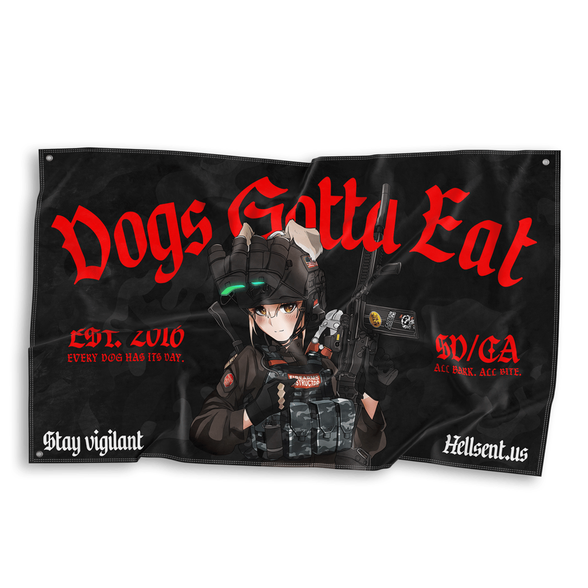 Dogs Gotta Eat Flag | Hellsent