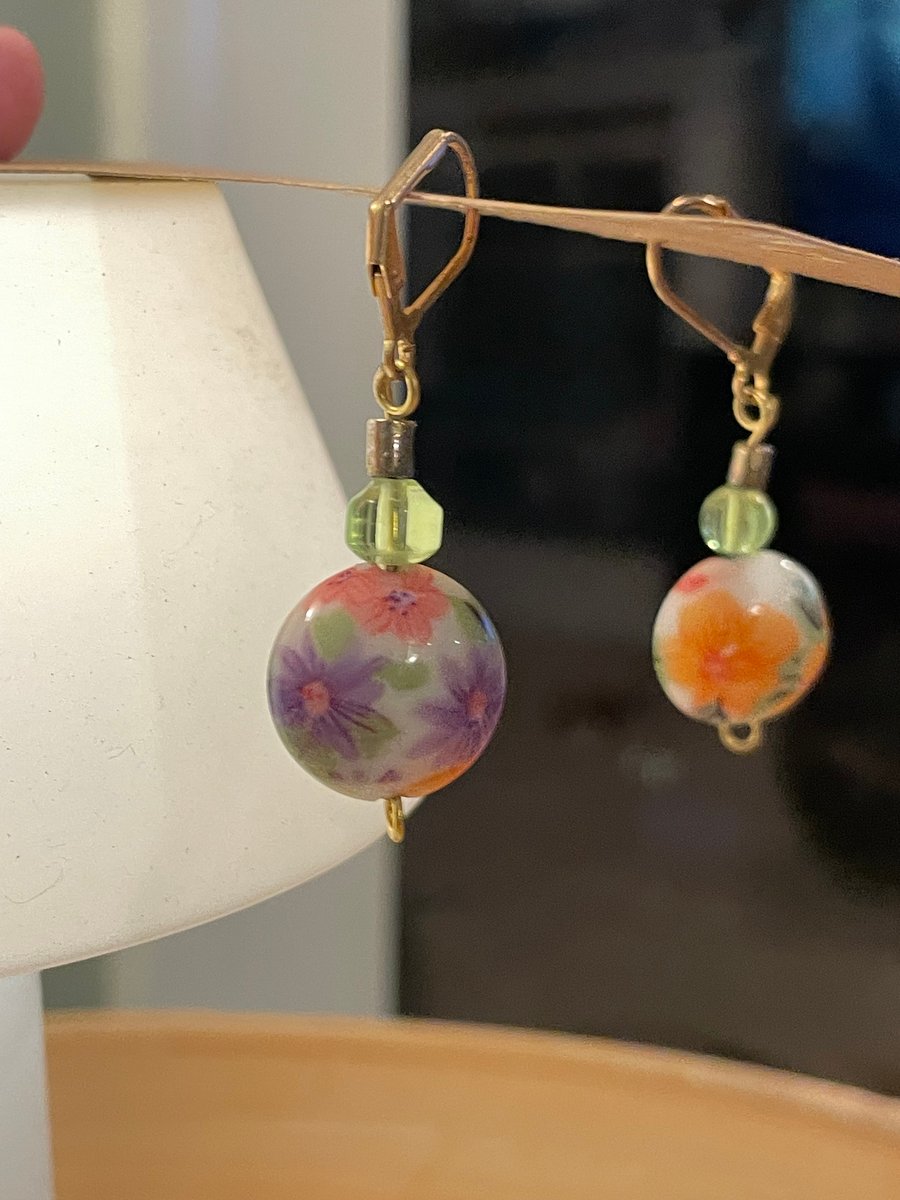 Flower Bulb Dangle Earrings | | Shiny Stacks | Handmade Beaded Jewelry ...