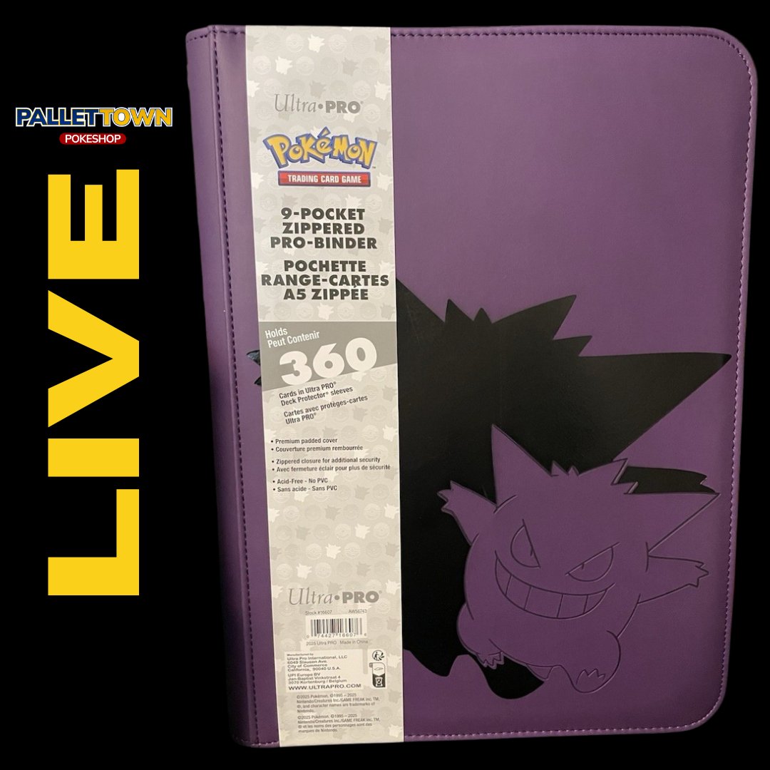[LIVE] Gengar Ultra Pro 9 Pocket Zipper Binder | Pallet Town Live