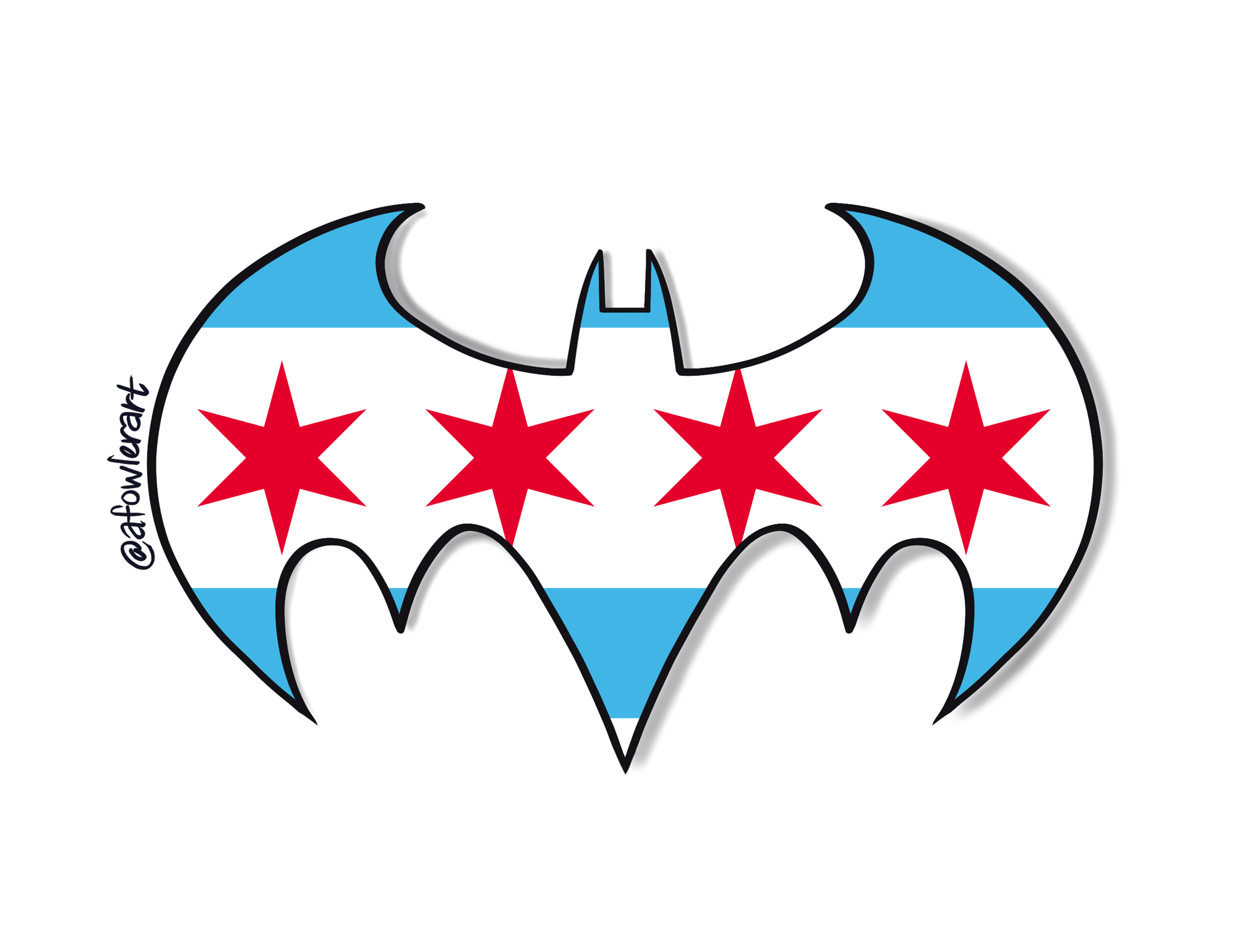 Chicago Bat Symbol Sticker | InkWise Studios