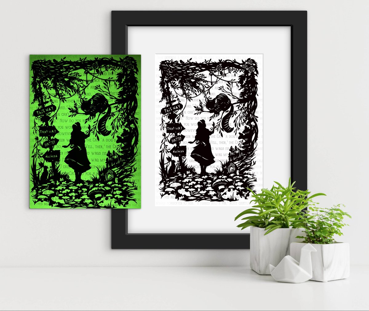 Glow in the Dark ‘Alice & The Cheshire Cat’ Print | Paper Panda UK