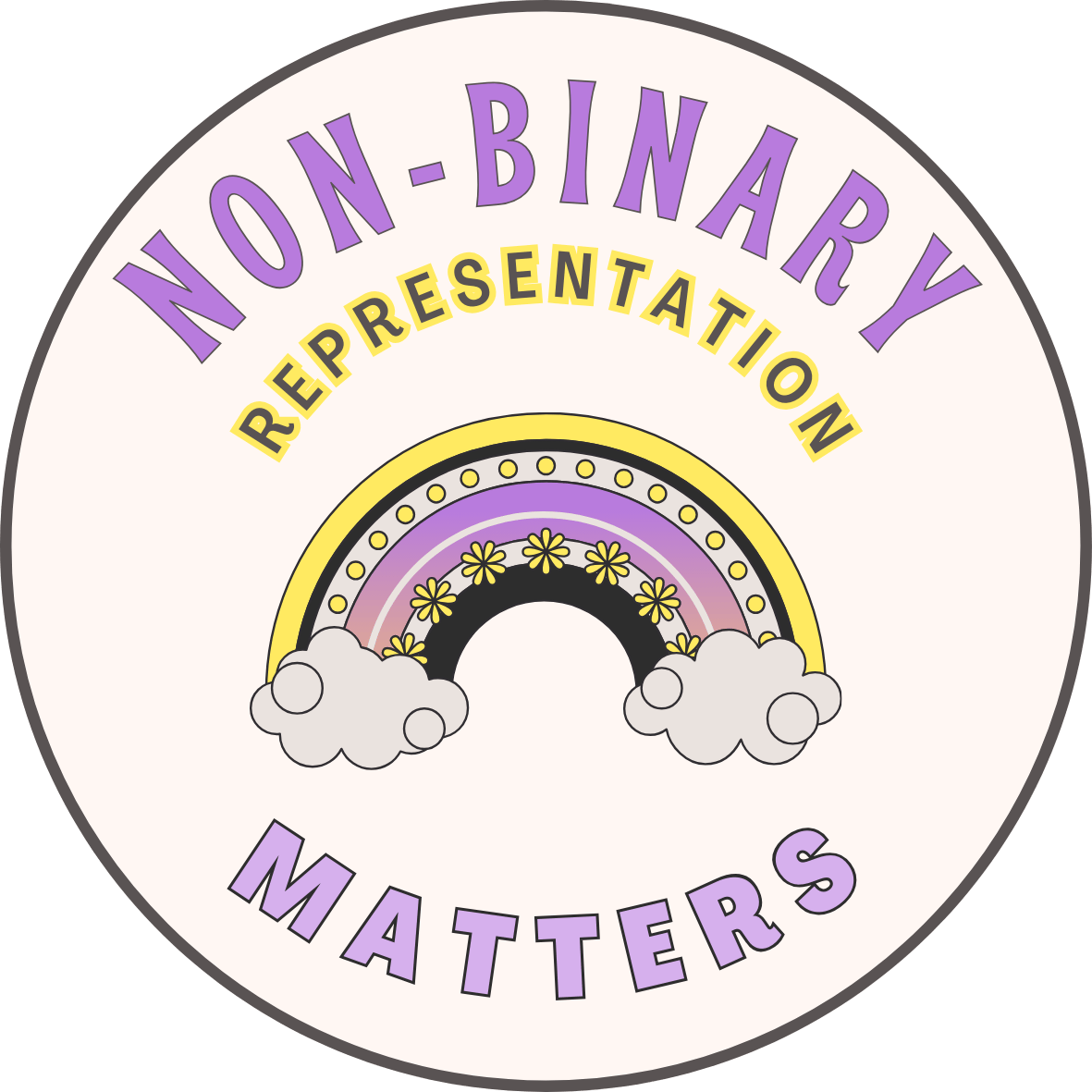 Non-binary Representation Matters sticker / Mary Lambert Merchandise