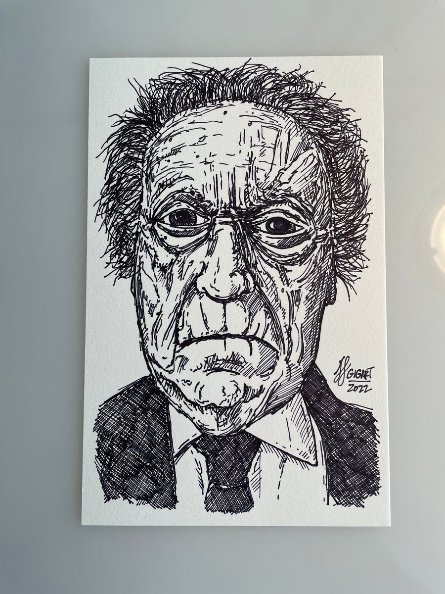 GIGART — Bug Eyed Business Man Original Ink Drawing