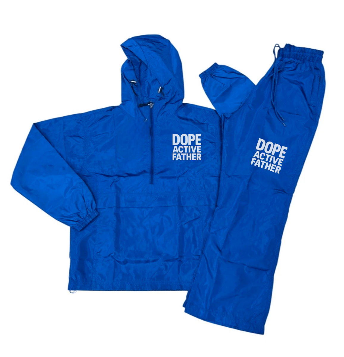 Dope Active Father Wind Breaker Set Royal Blue | Nard Got Sole Customs