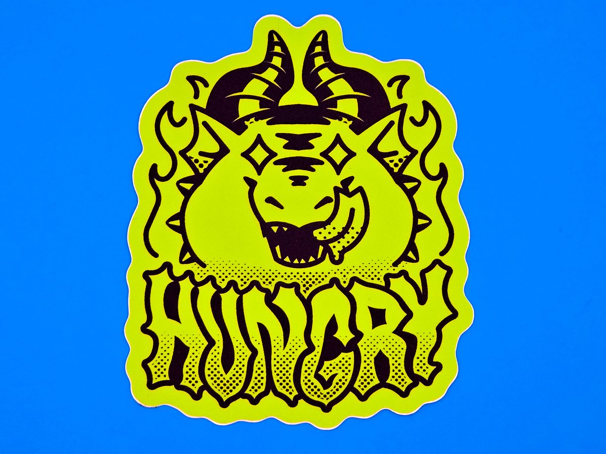 Hungry Dragon Face Sticker | Bleucan