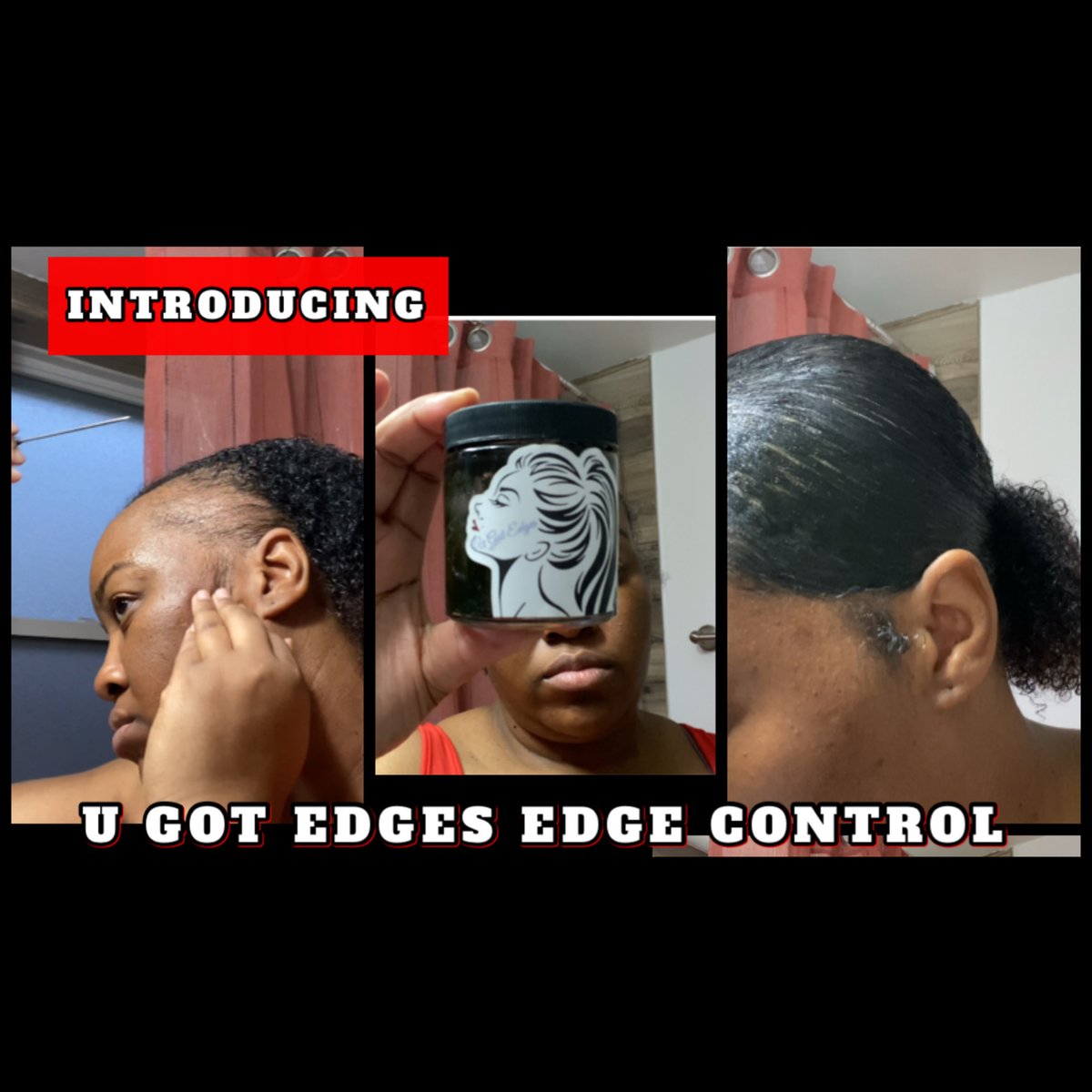 U GOT EDGES EDGE CONTROL GEL | Camouflage Bald Thinning Edges BLACK 2oz ...