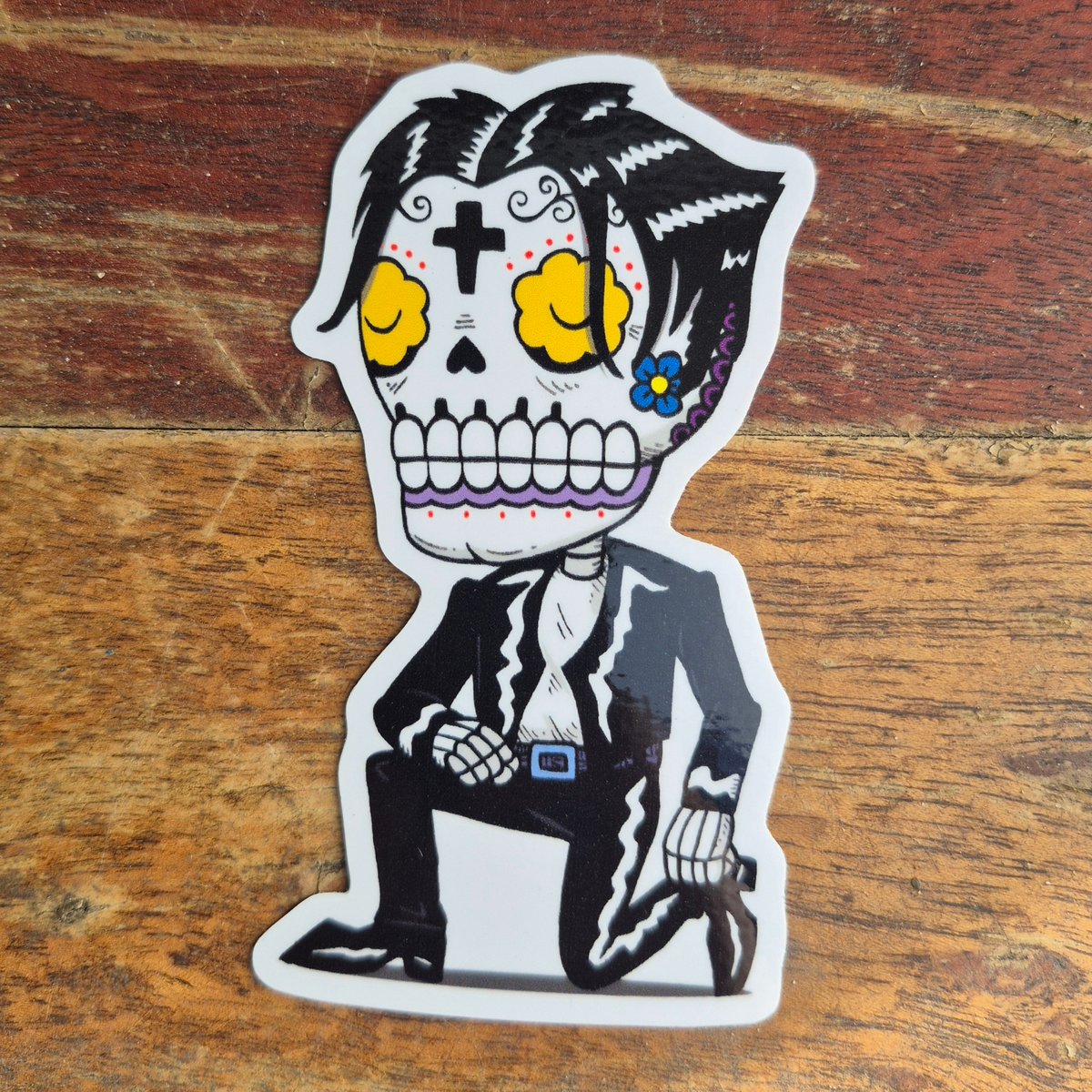 El Muerto Calavera Vinyl Sticker | Artwork by Jose Pulido