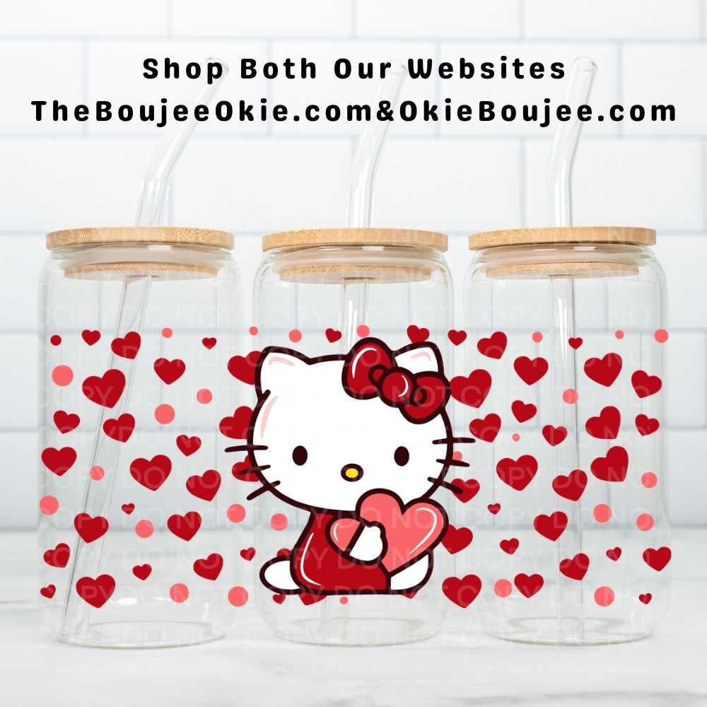 Hello Kitty Hearts Uv Dtf Wrap W693 HK | Okie Boujee