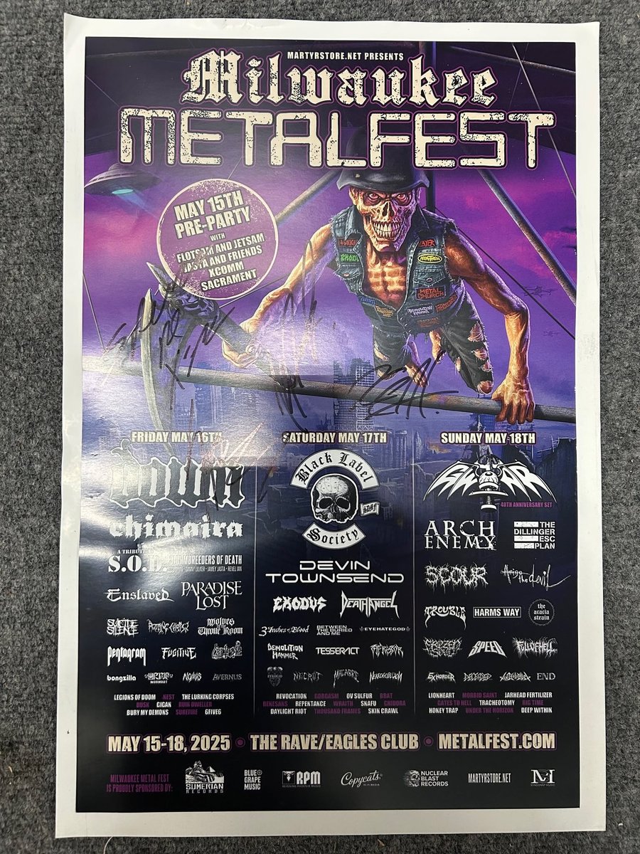 MILWAUKEE METAL FEST 2025 POSTER SIGNED BY ROTTING CHRIST | Martyr ...
