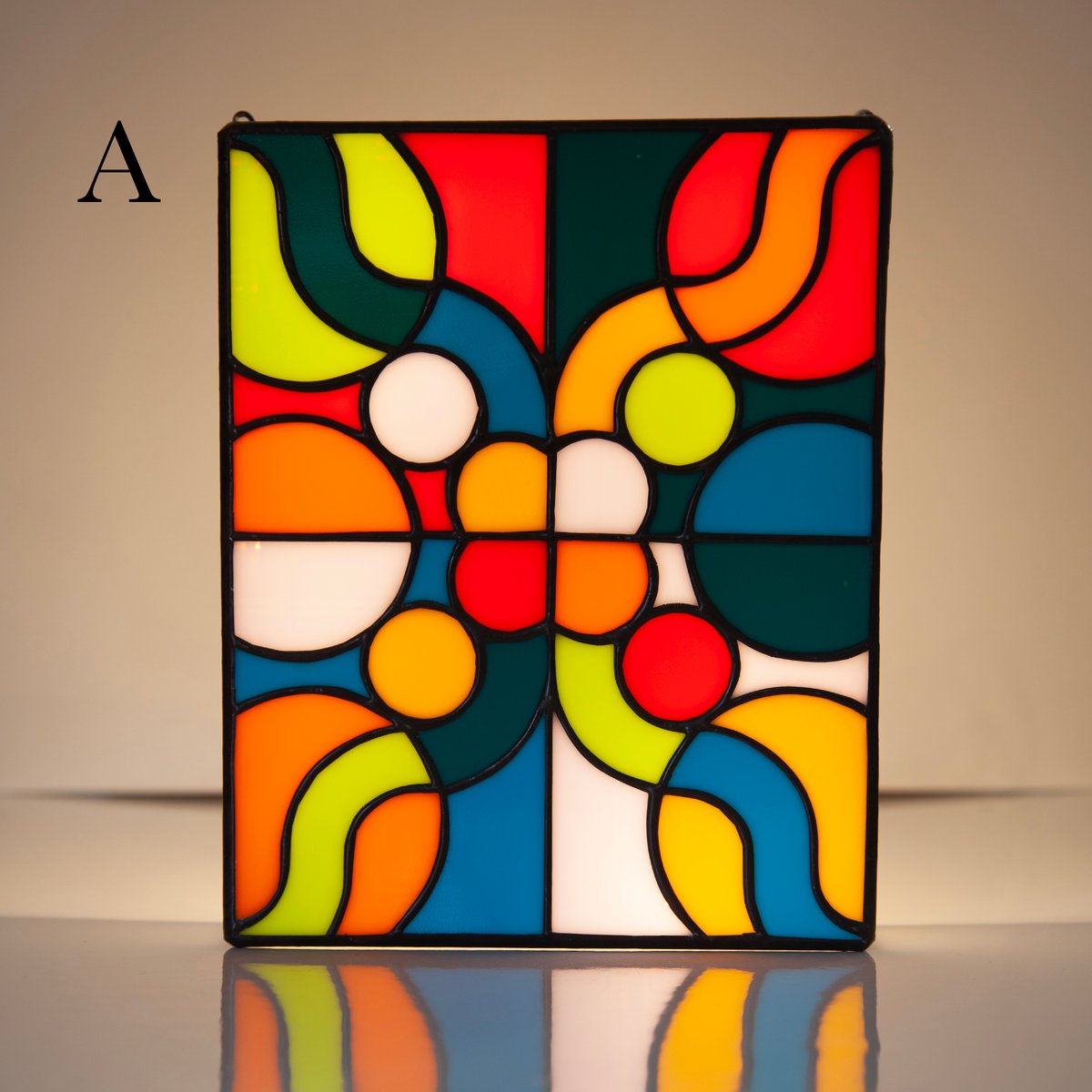 Stained Glass Abstract Light Boxes | Glass House Studios Co