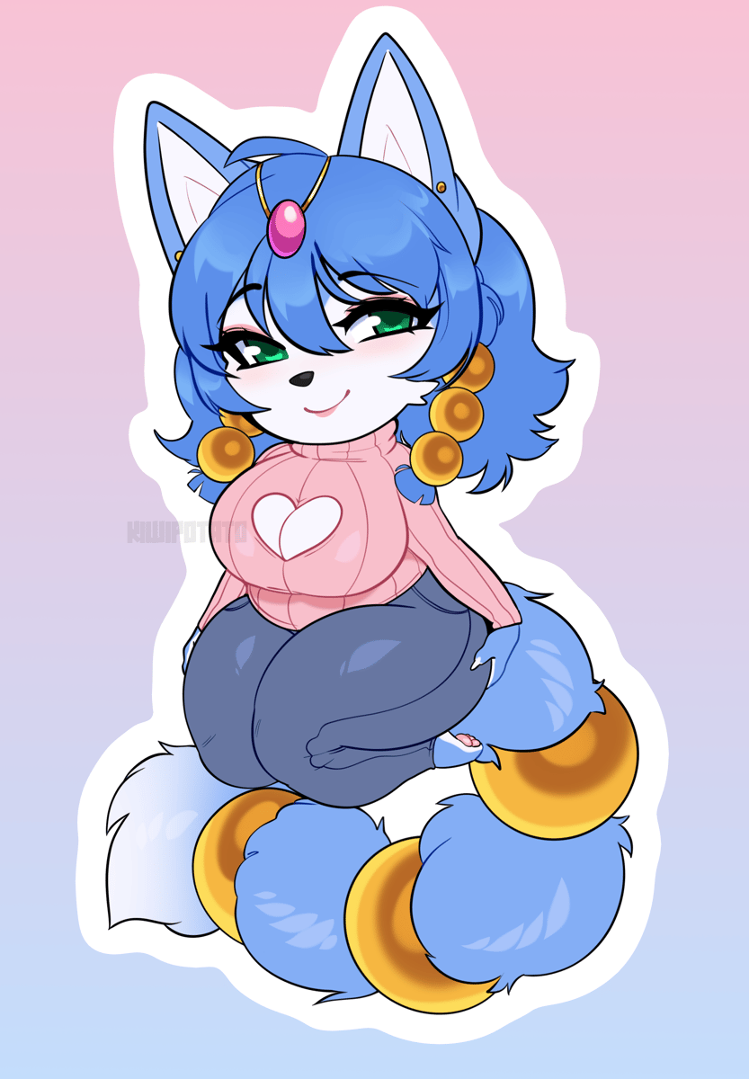 Chibi Krystal Snowflake Holo Sticker | KiwiPotato