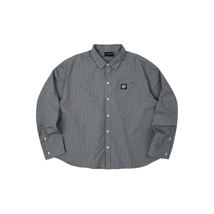 PUSH PUSH Gingham Oversize Shirt Olive Grey | Talhar Selective