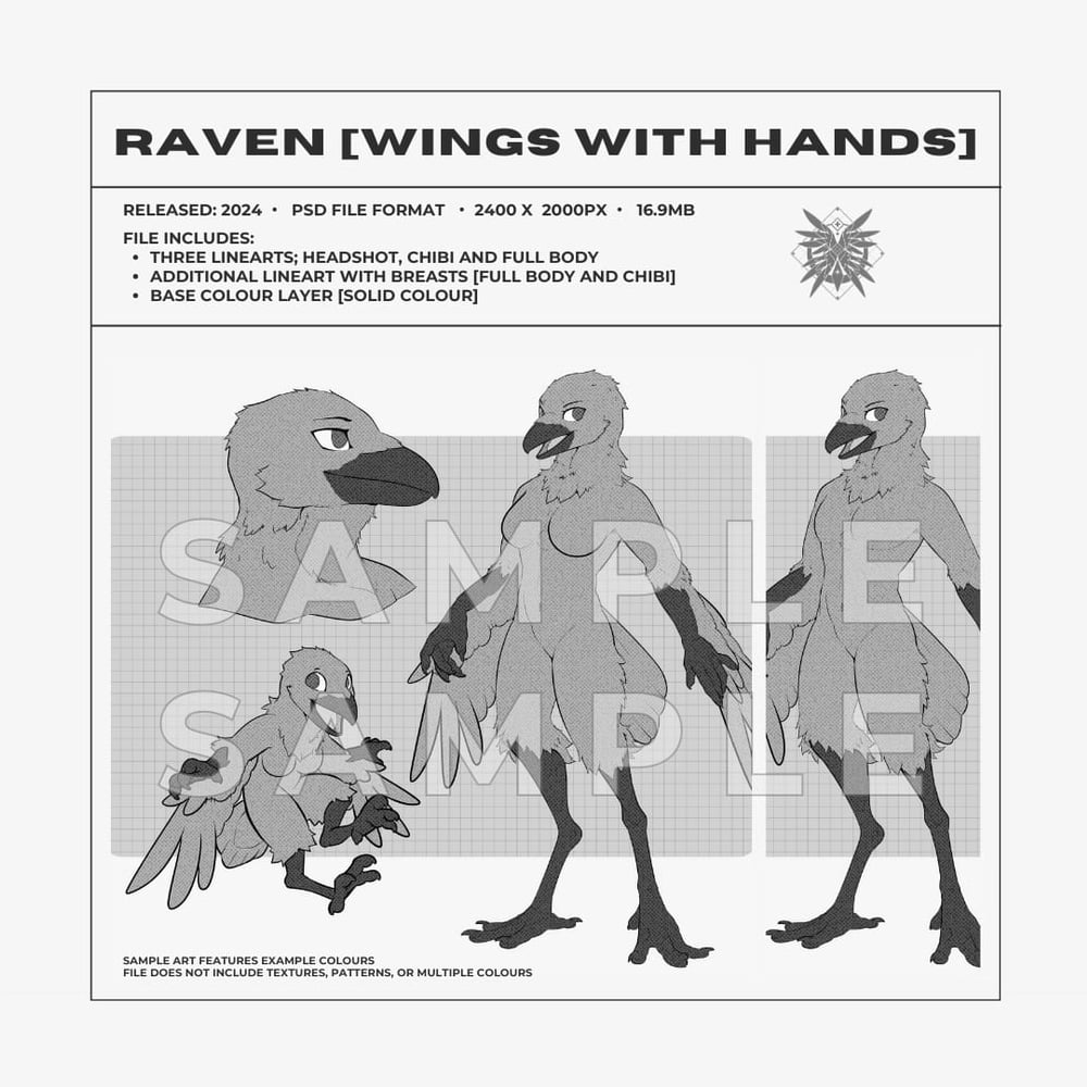 RAVEN LINEART TEMPLATE | GODBIRDART